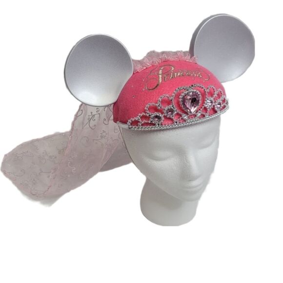 Disney | Accessories | Disneyhat Pinkprincess Crown And Veil Mouse Ears ...